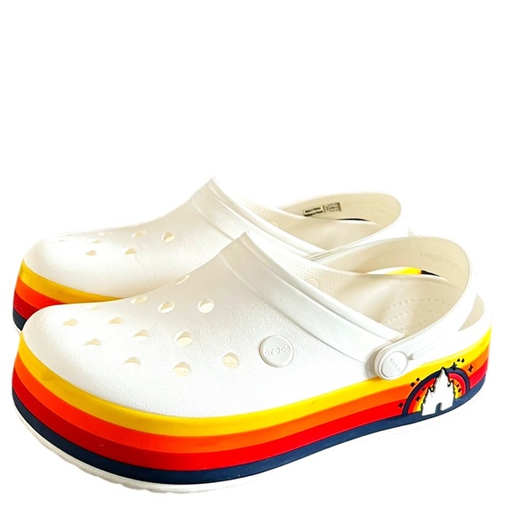 CROCS | Shoes | Crocs X Disney Parks Retro Rainbow Platform Clog Size 8 ...